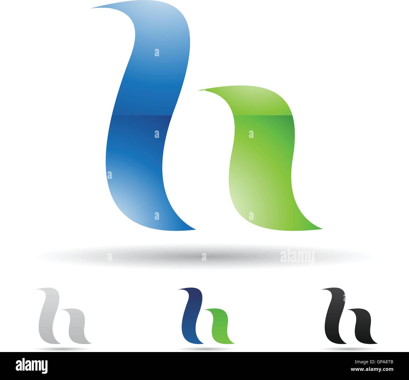 Vector illustration of abstract icons based on the letter H Stock ...
