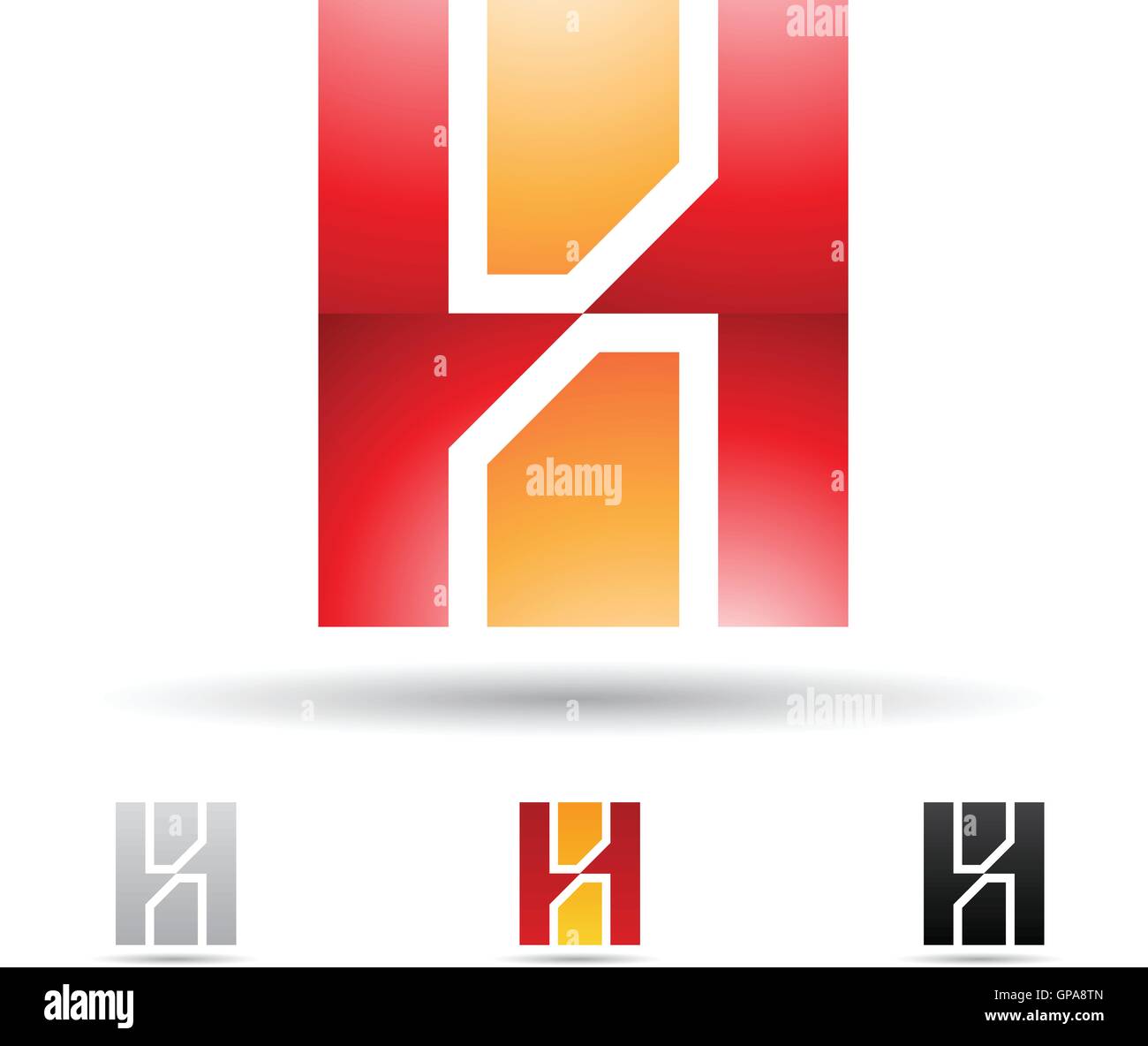 Vector illustration of abstract icons based on the letter H Stock ...