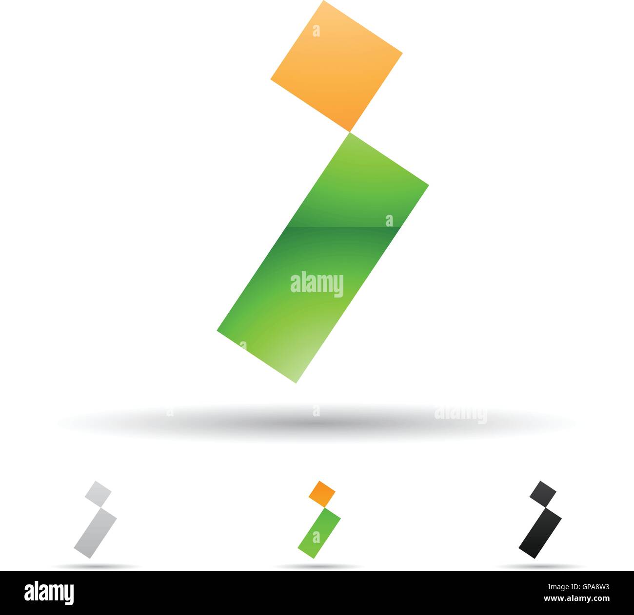 Vector illustration of abstract icons based on the letter I Stock ...