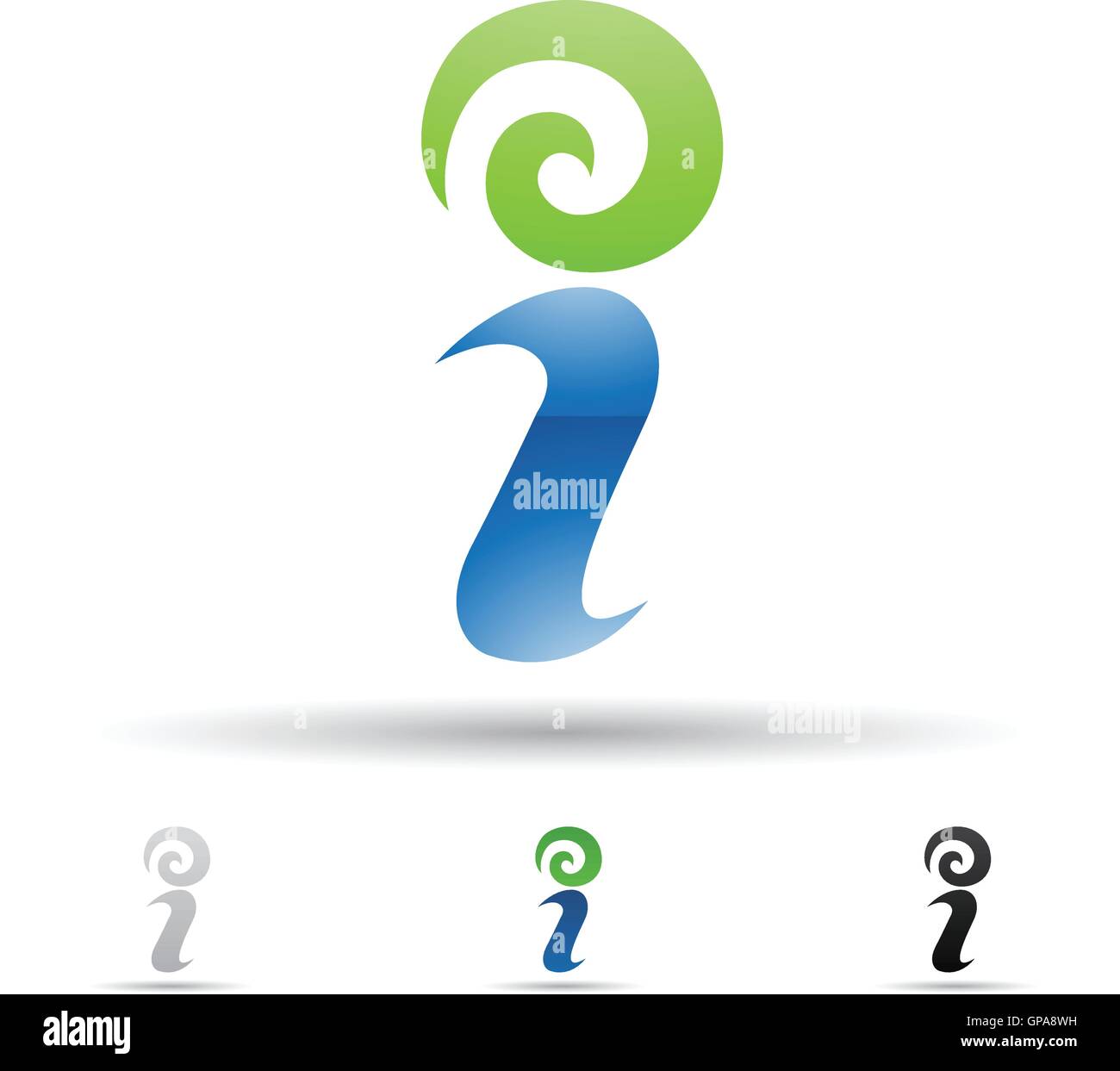 Vector illustration of abstract icons based on the letter I Stock ...