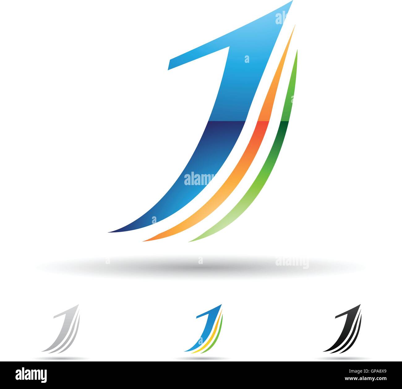 Vector illustration of abstract icons based on the letter J Stock ...