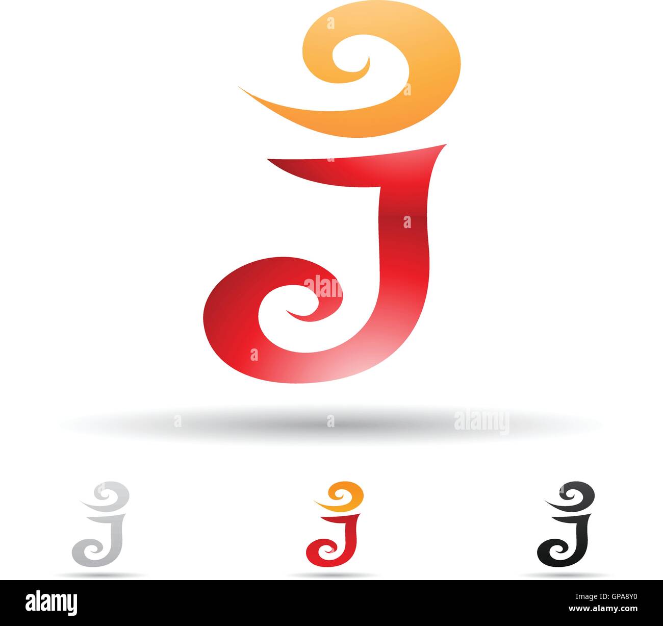 Vector illustration of abstract icons based on the letter J Stock ...