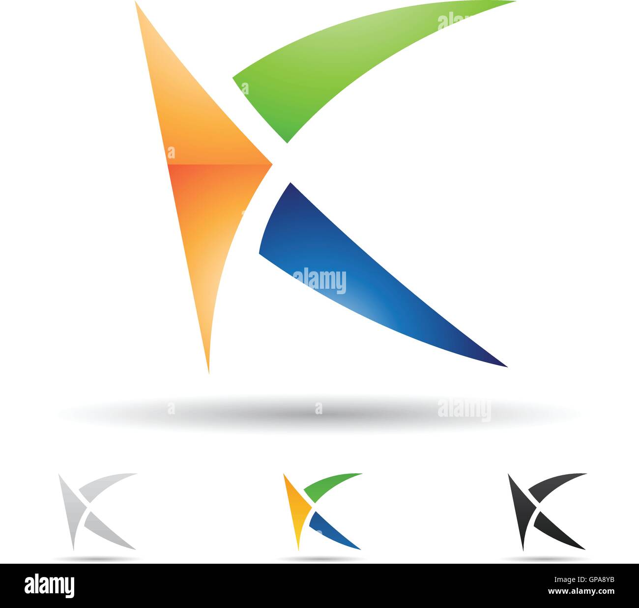 Vector illustration of abstract icons based on the letter K Stock ...