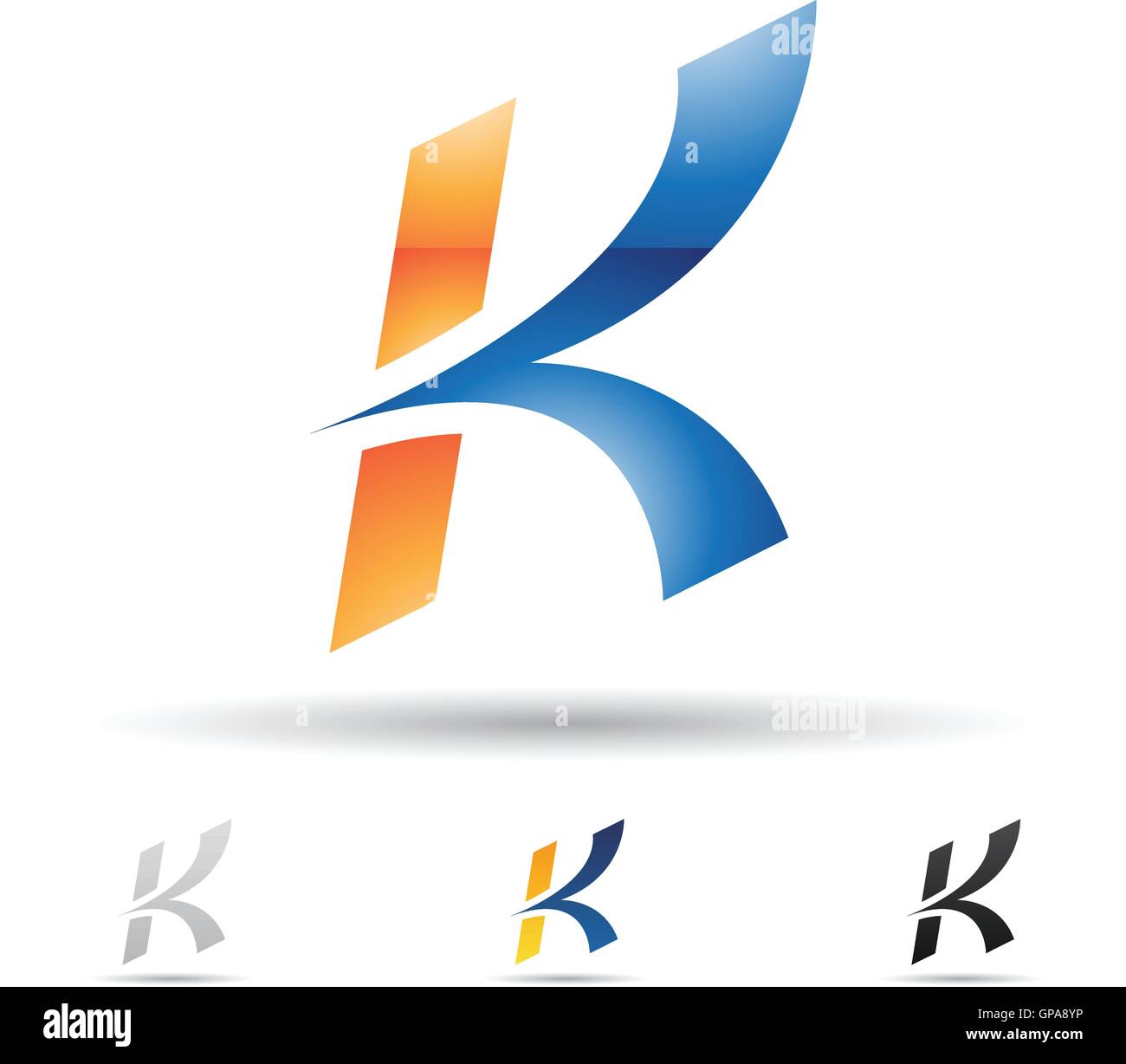 Vector illustration of abstract icons based on the letter K Stock ...