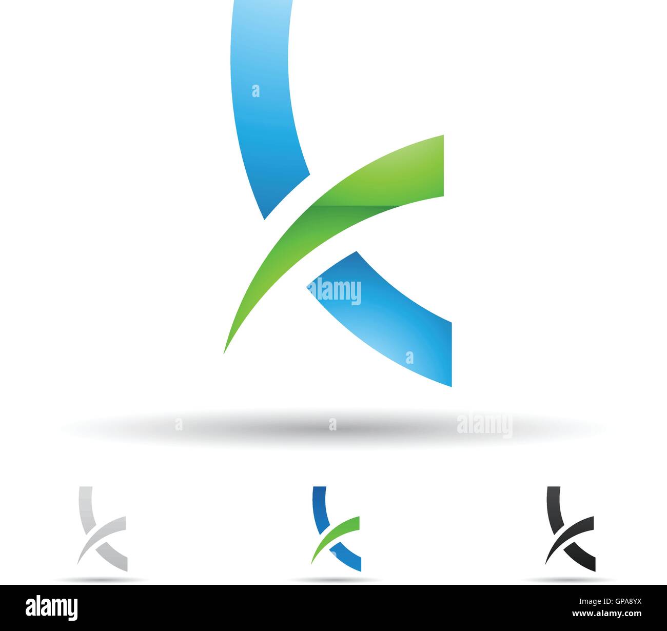 Vector illustration of abstract icons based on the letter K Stock ...