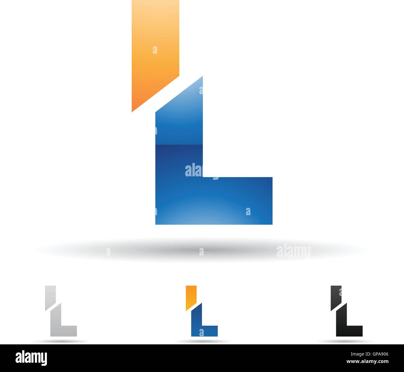 Vector illustration of abstract icons based on the letter L Stock ...