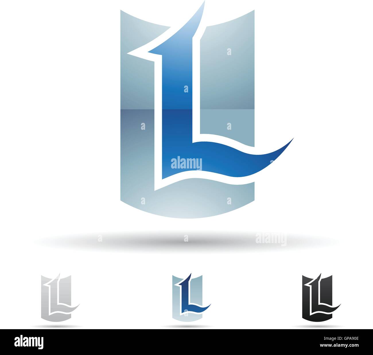 Vector illustration of abstract icons based on the letter L Stock ...