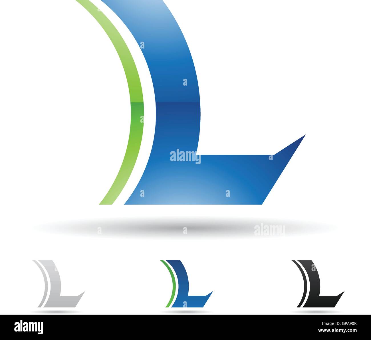 Vector illustration of abstract icons based on the letter L Stock ...