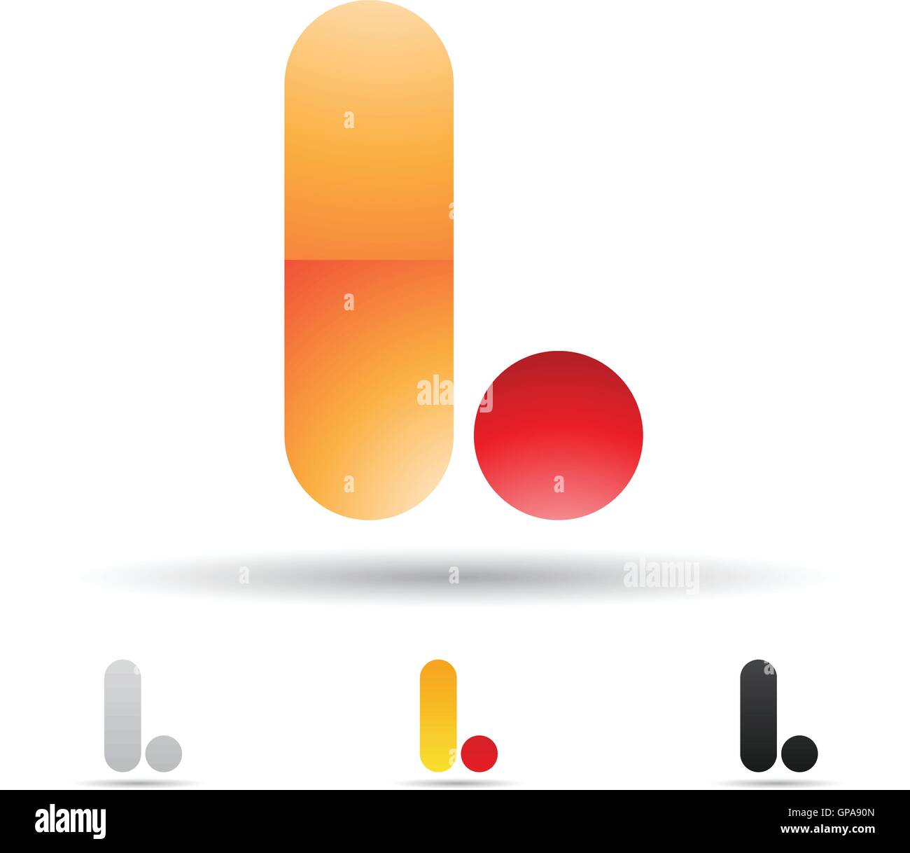 Vector illustration of abstract icons based on the letter L Stock ...
