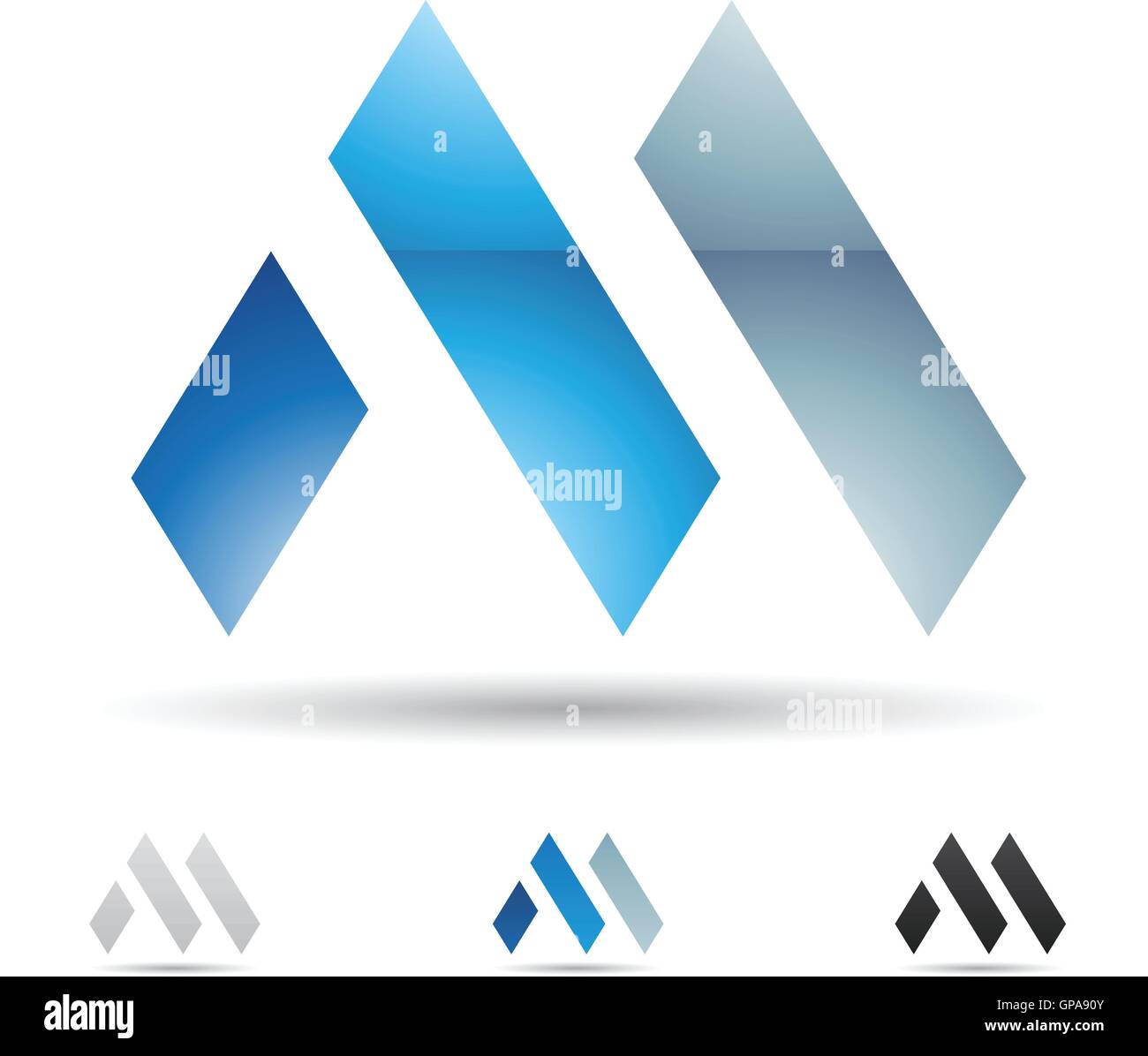 Vector illustration of abstract icons based on the letter M Stock ...