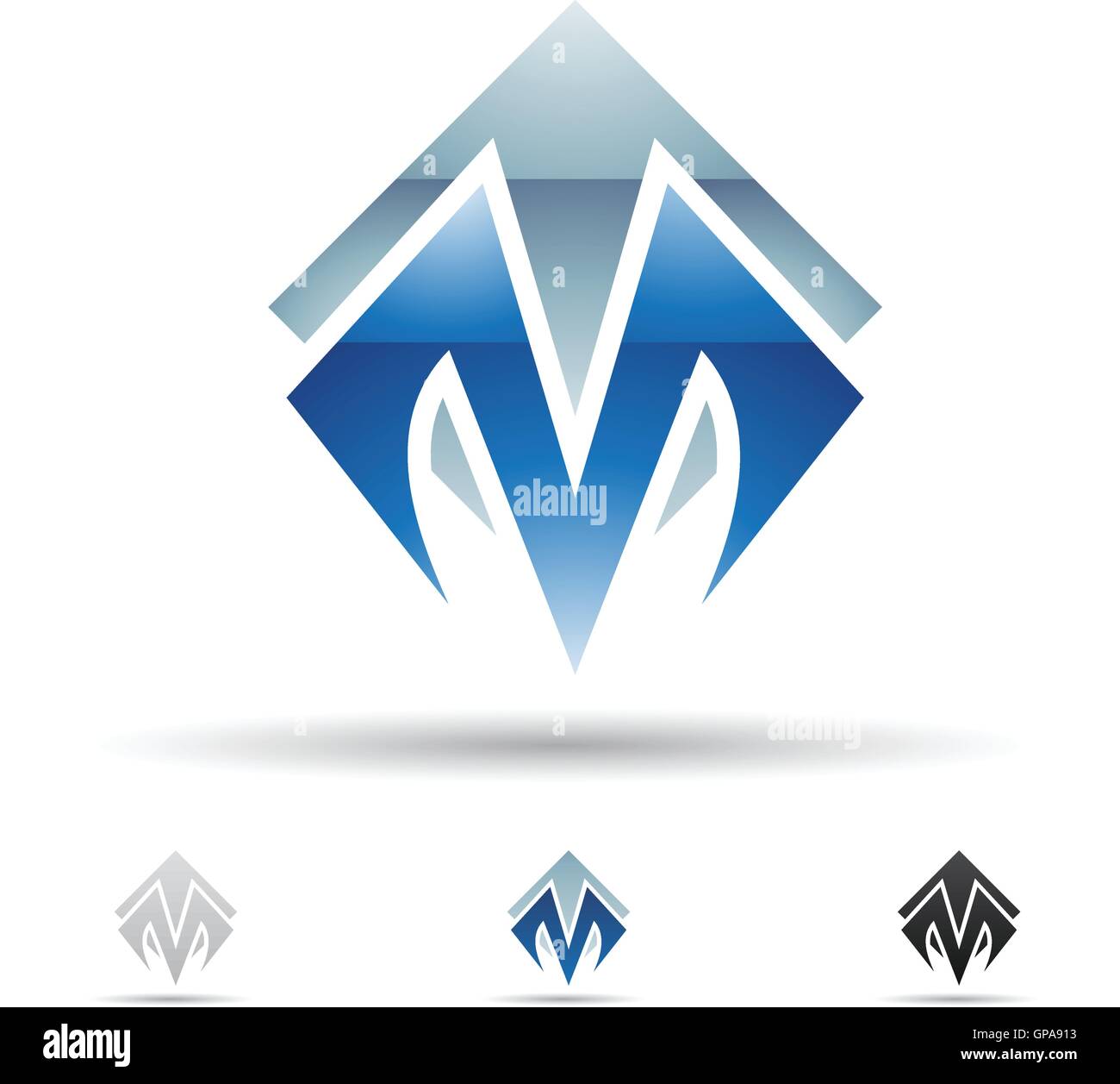 Vector illustration of abstract icons based on the letter M Stock ...