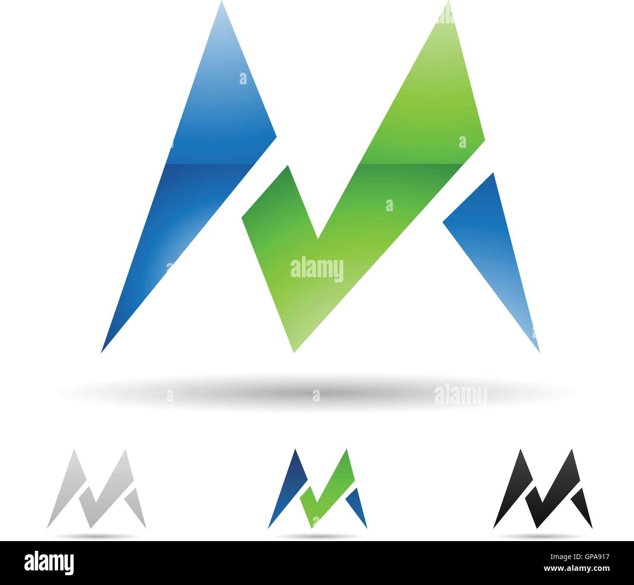 Vector illustration of abstract icons based on the letter M Stock ...