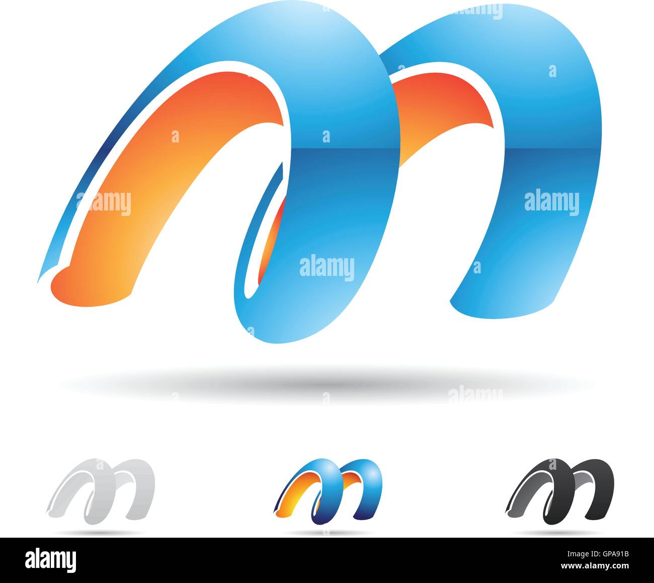 Vector illustration of abstract icons based on the letter M Stock ...