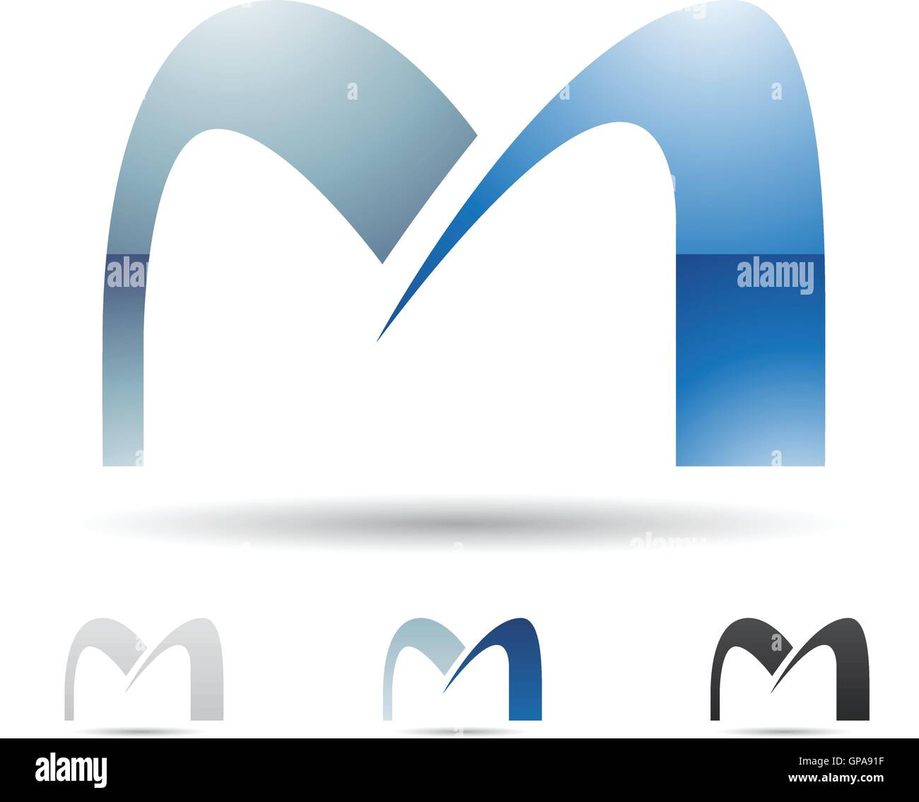 Vector illustration of abstract icons based on the letter M Stock ...