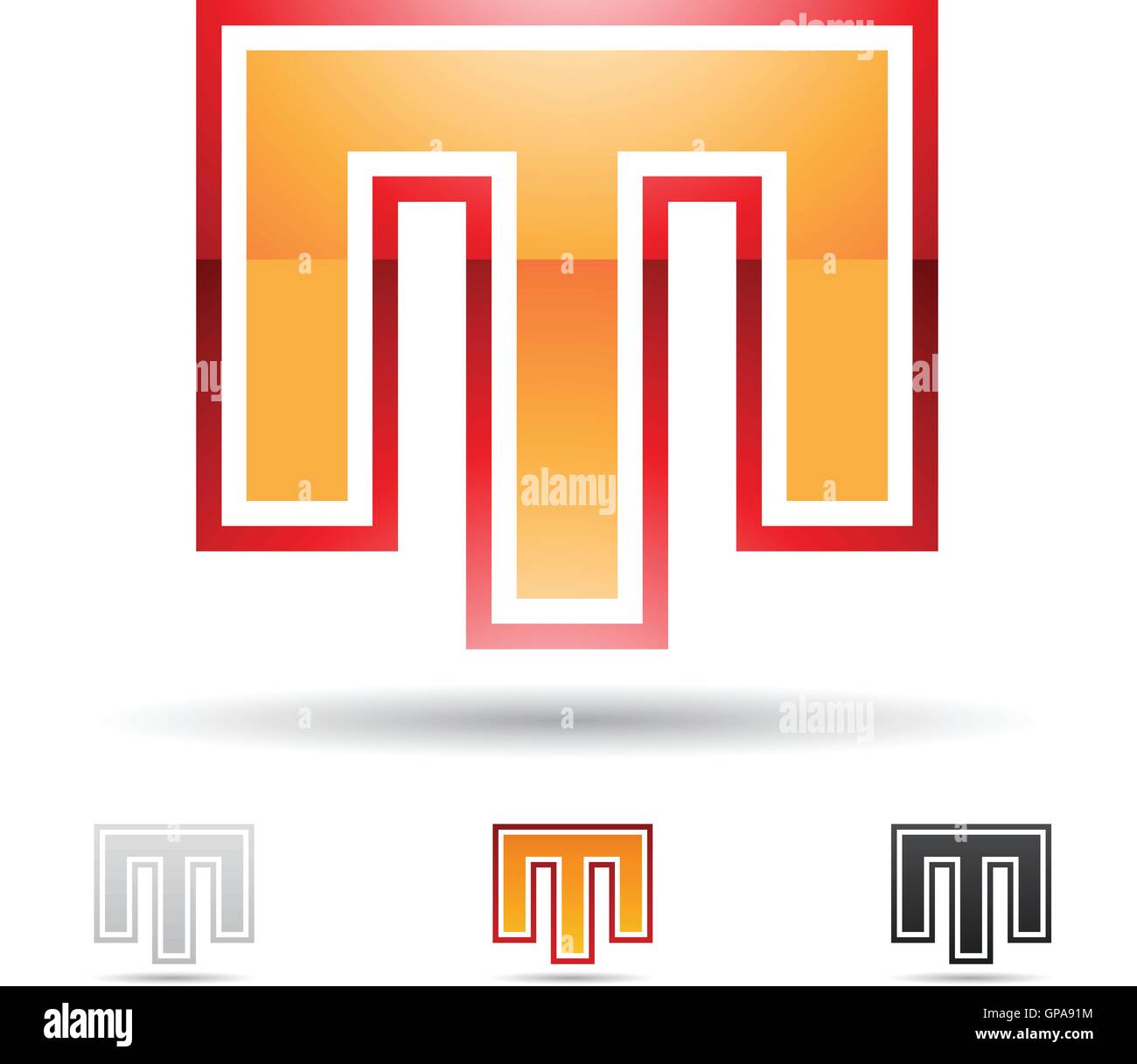 Vector illustration of abstract icons based on the letter M Stock ...