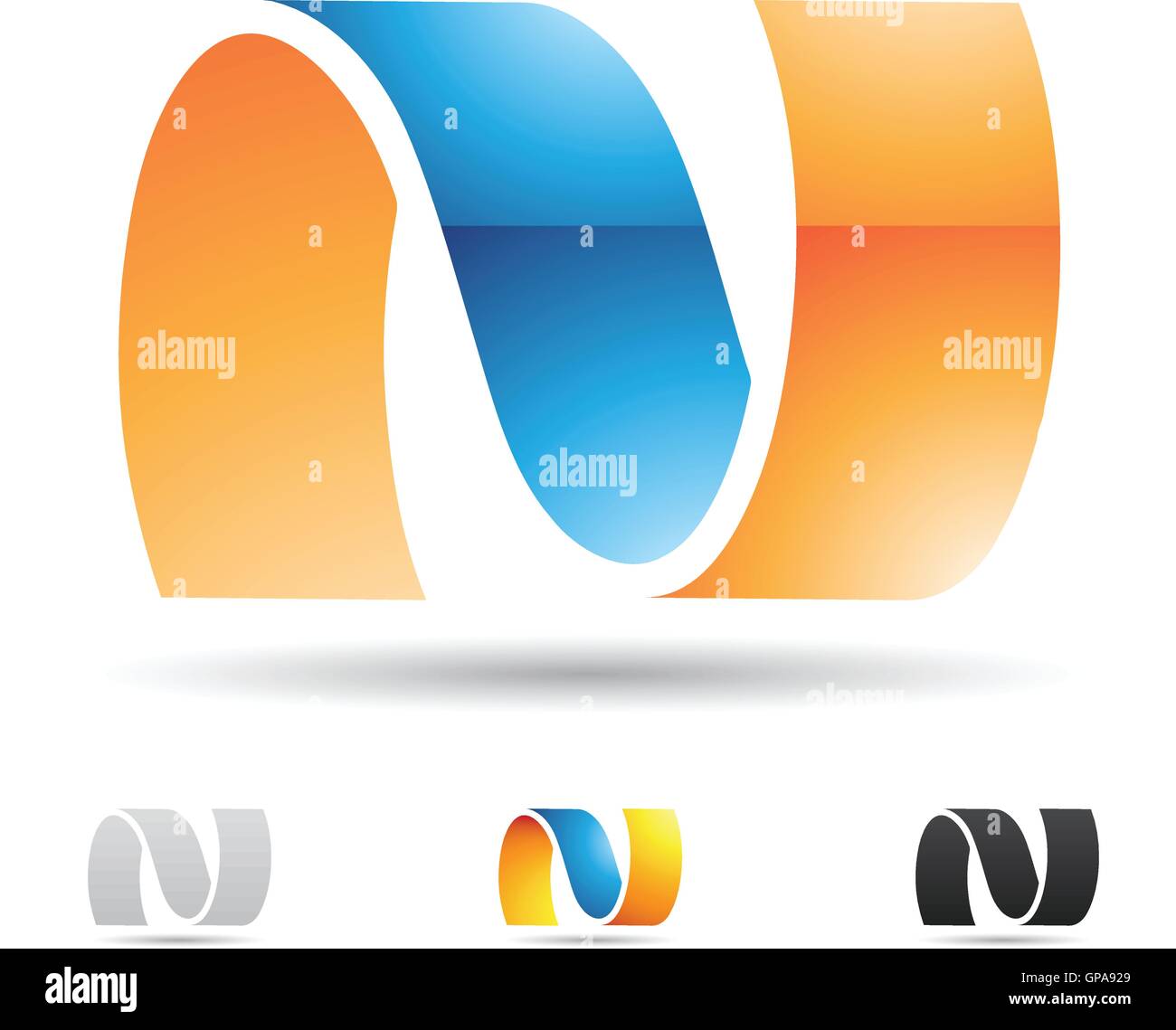 Vector illustration of abstract icons based on the letter N Stock ...