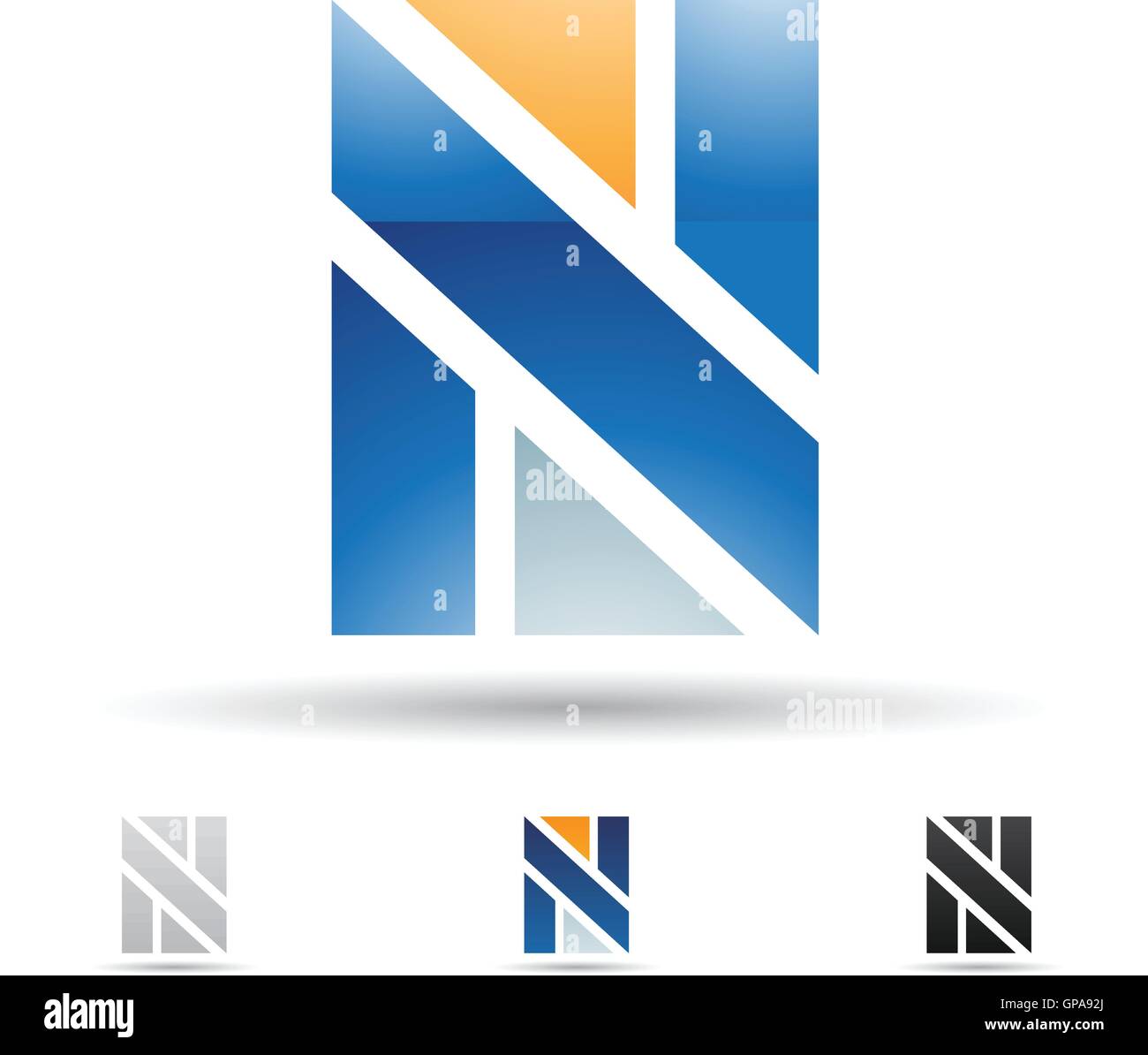 Vector illustration of abstract icons based on the letter N Stock ...
