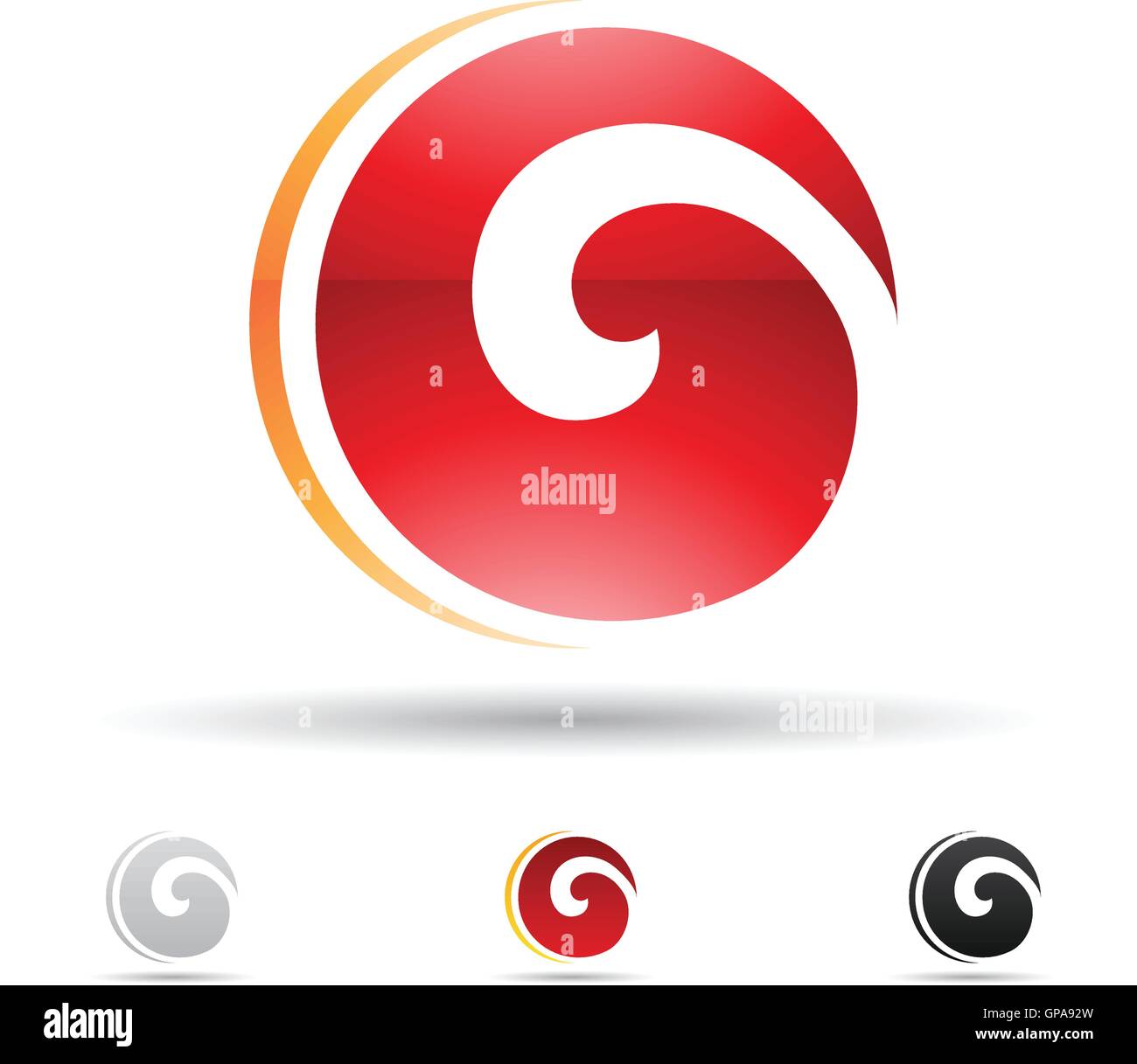 Vector illustration of abstract icons based on the letter O Stock ...