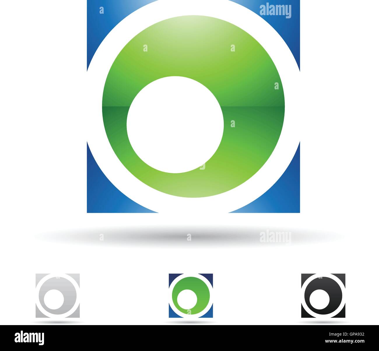 Vector illustration of abstract icons based on the letter O Stock ...