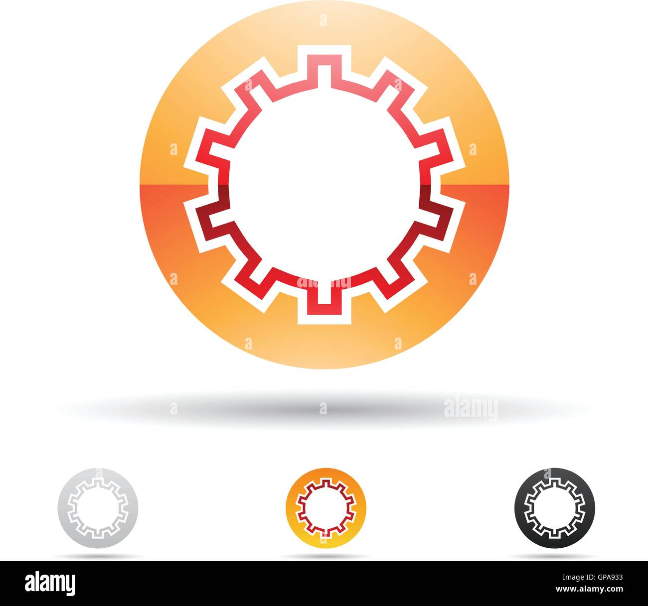 Vector illustration of abstract icons based on the letter O Stock ...