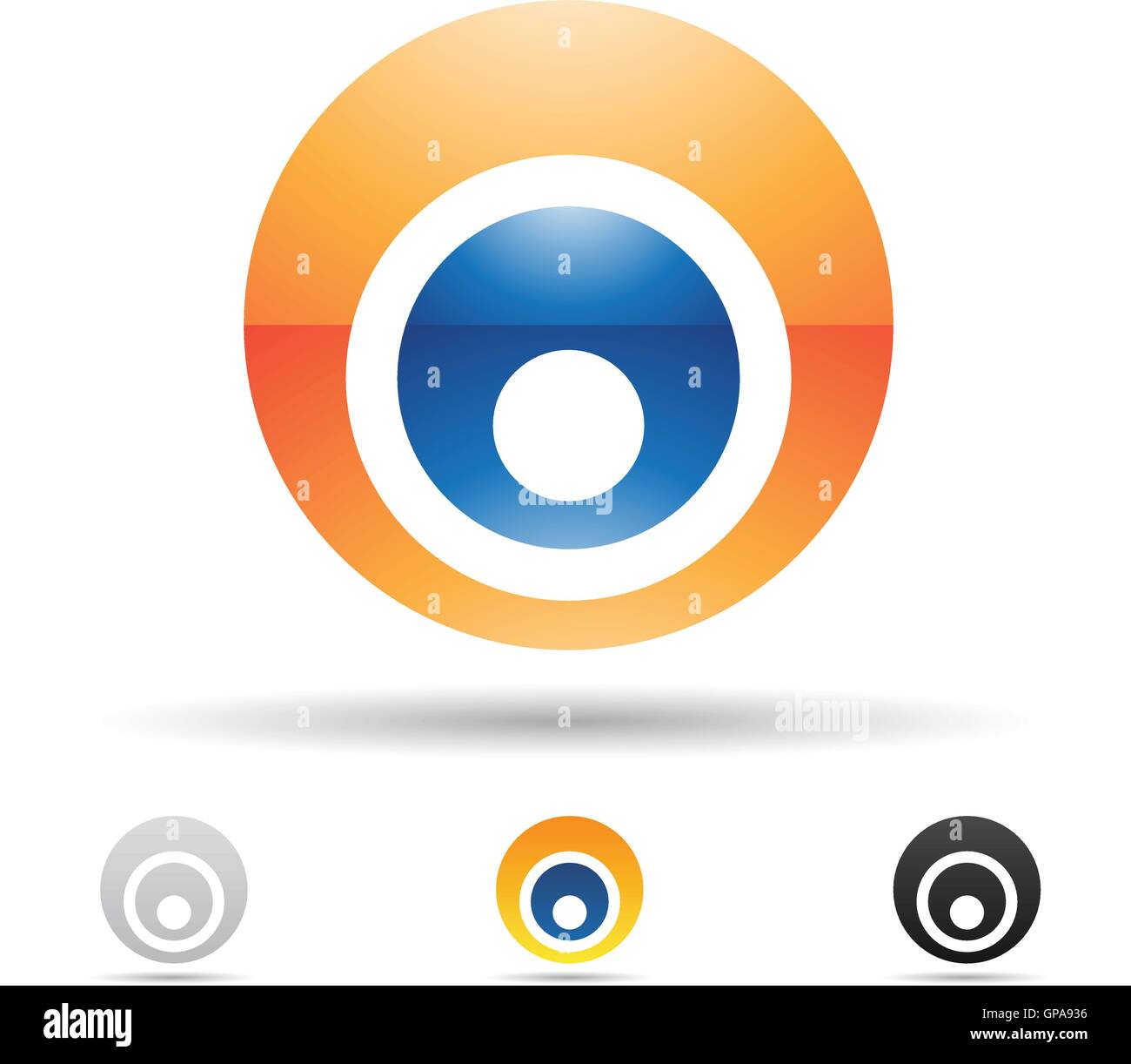 Vector illustration of abstract icons based on the letter O Stock ...