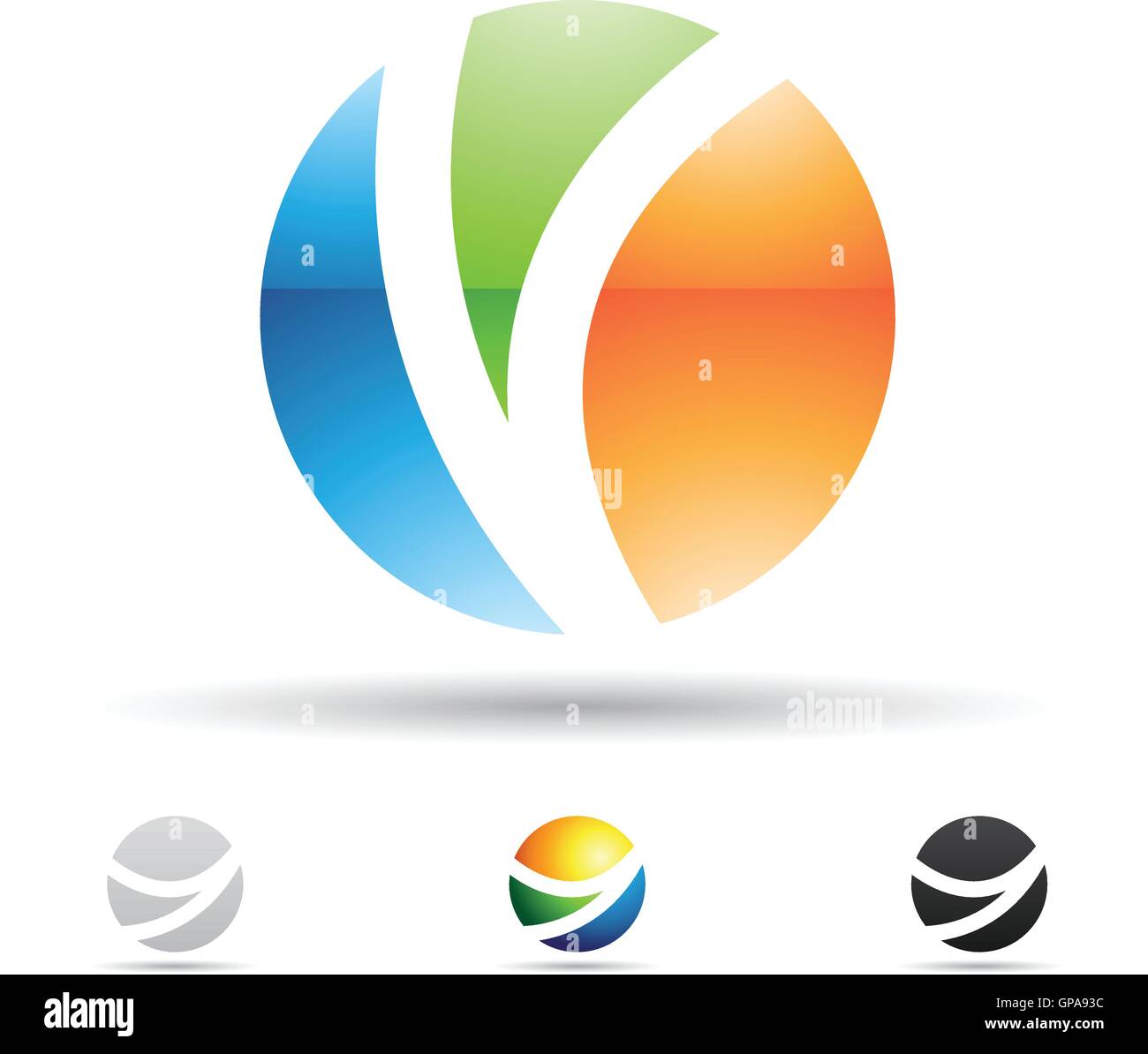 Vector illustration of abstract icons based on the letter O Stock ...