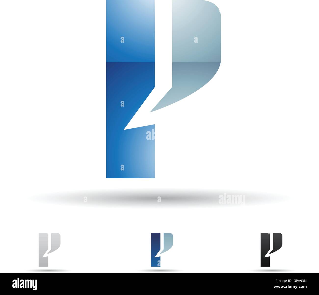 Vector illustration of abstract icons based on the letter P Stock ...