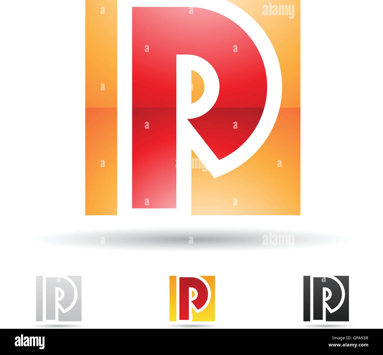 Vector illustration of abstract icons based on the letter P Stock ...