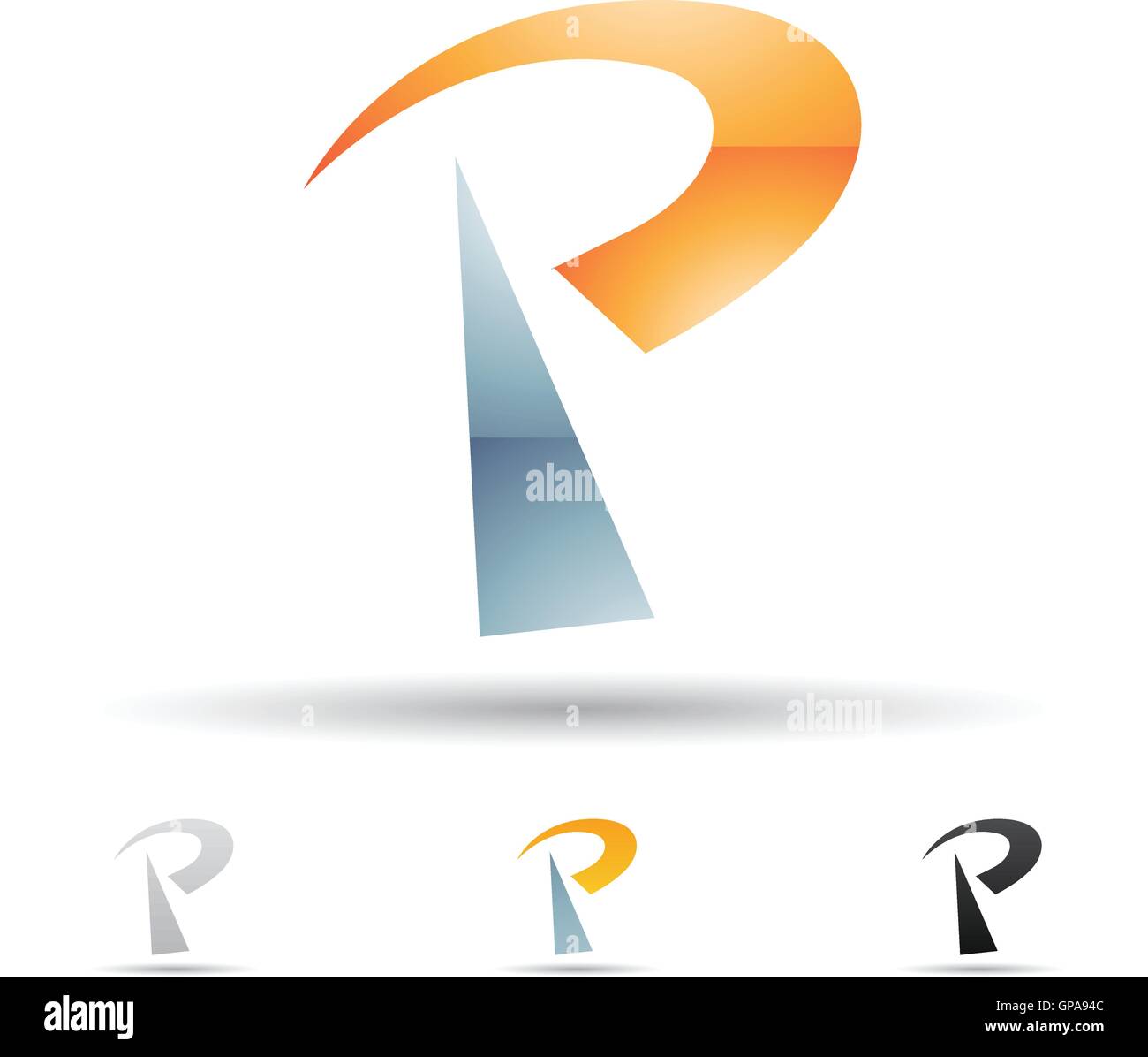 Vector illustration of abstract icons based on the letter P Stock ...