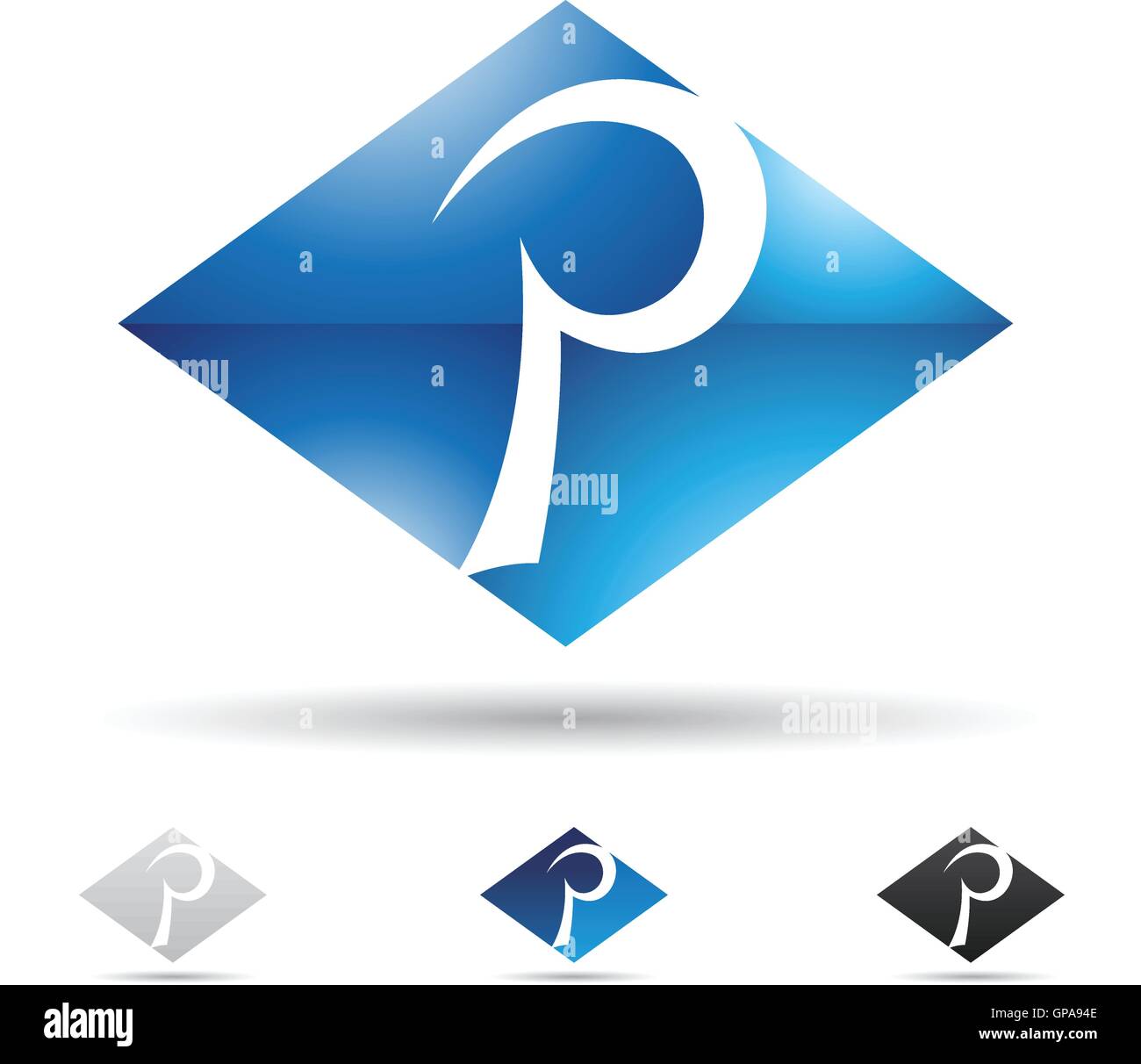 Vector illustration of abstract icons based on the letter P Stock ...