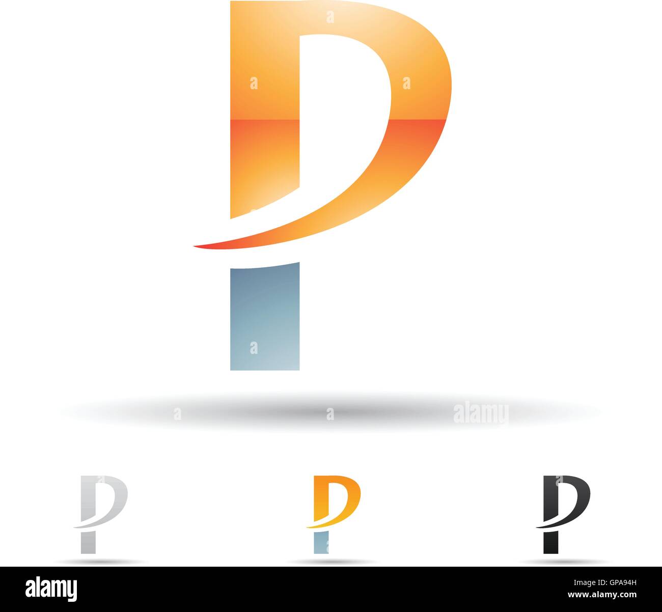 Vector illustration of abstract icons based on the letter P Stock ...