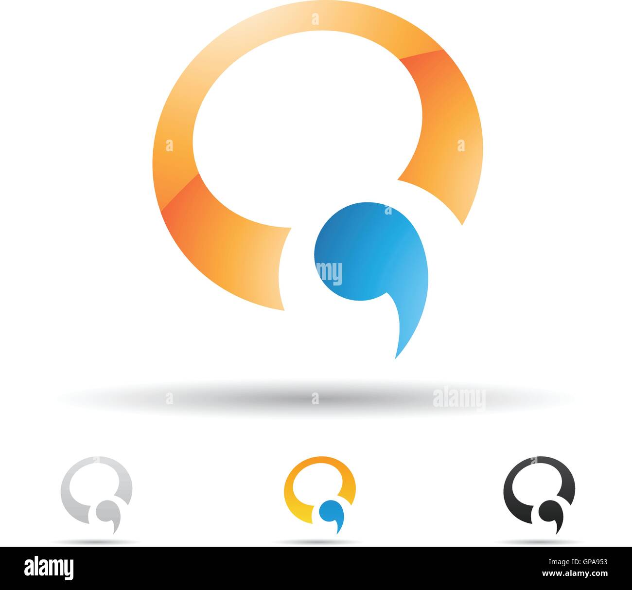 Vector illustration of abstract icons based on the letter Q Stock ...