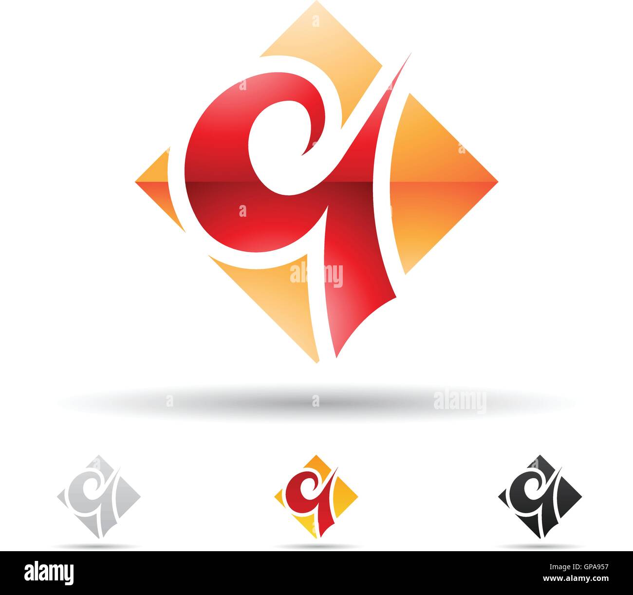 Vector illustration of abstract icons based on the letter Q Stock ...