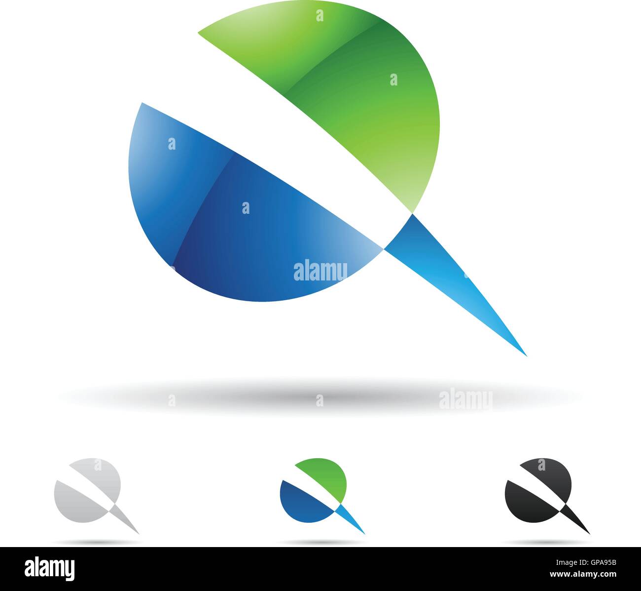 Vector illustration of abstract icons based on the letter Q Stock ...