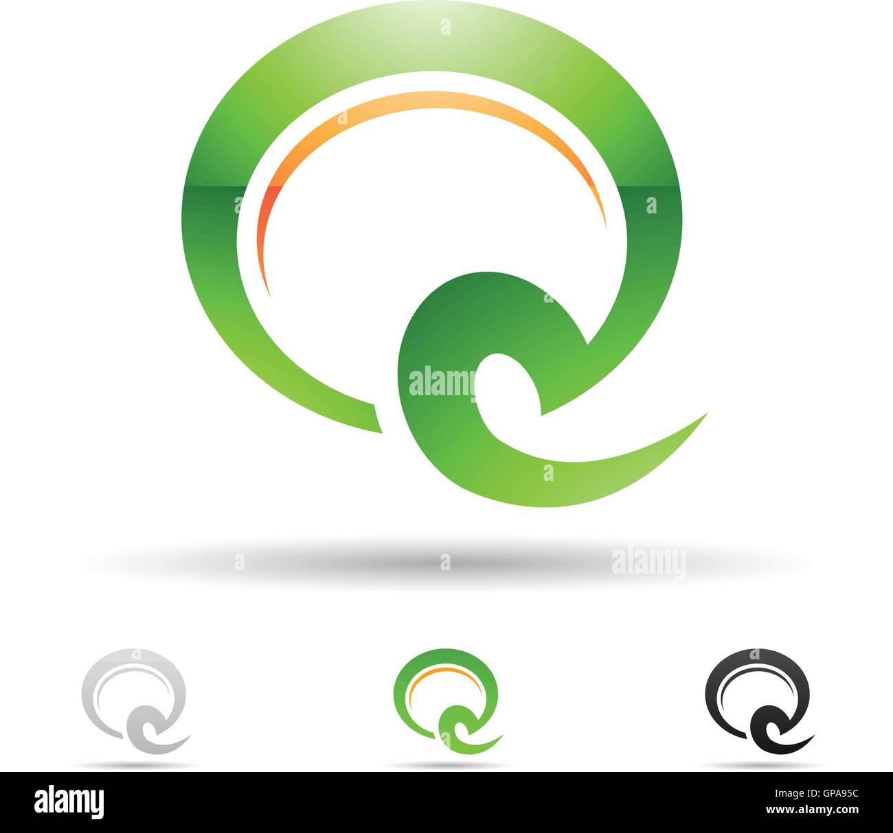 Vector illustration of abstract icons based on the letter Q Stock ...