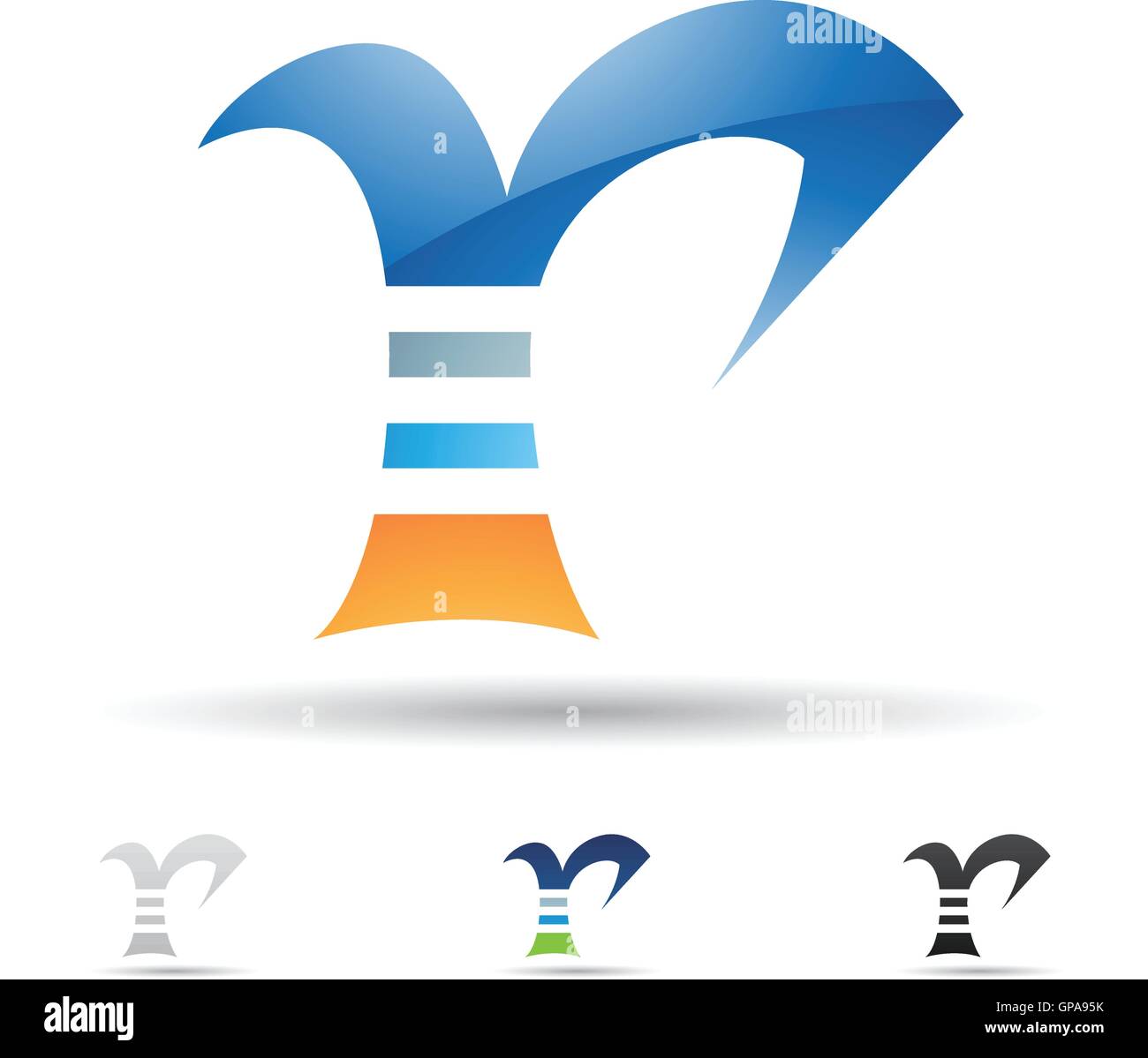 Vector illustration of abstract icons based on the letter R Stock ...