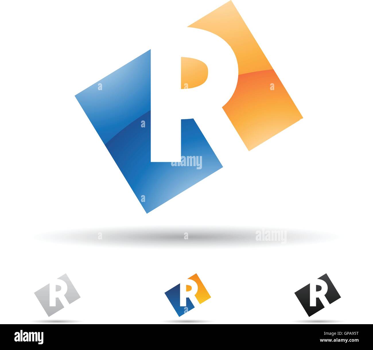 Vector illustration of abstract icons based on the letter R Stock ...