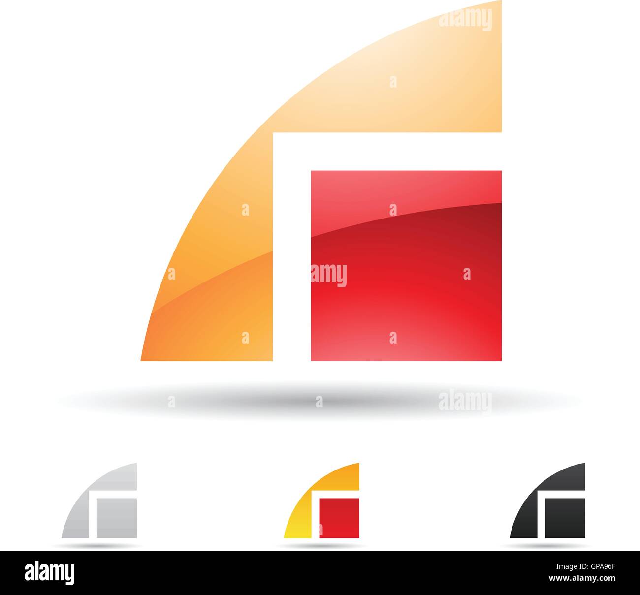 Vector illustration of abstract icons based on the letter R Stock ...