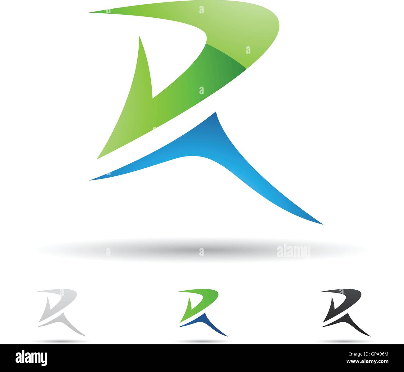 Vector illustration of abstract icons based on the letter R Stock ...