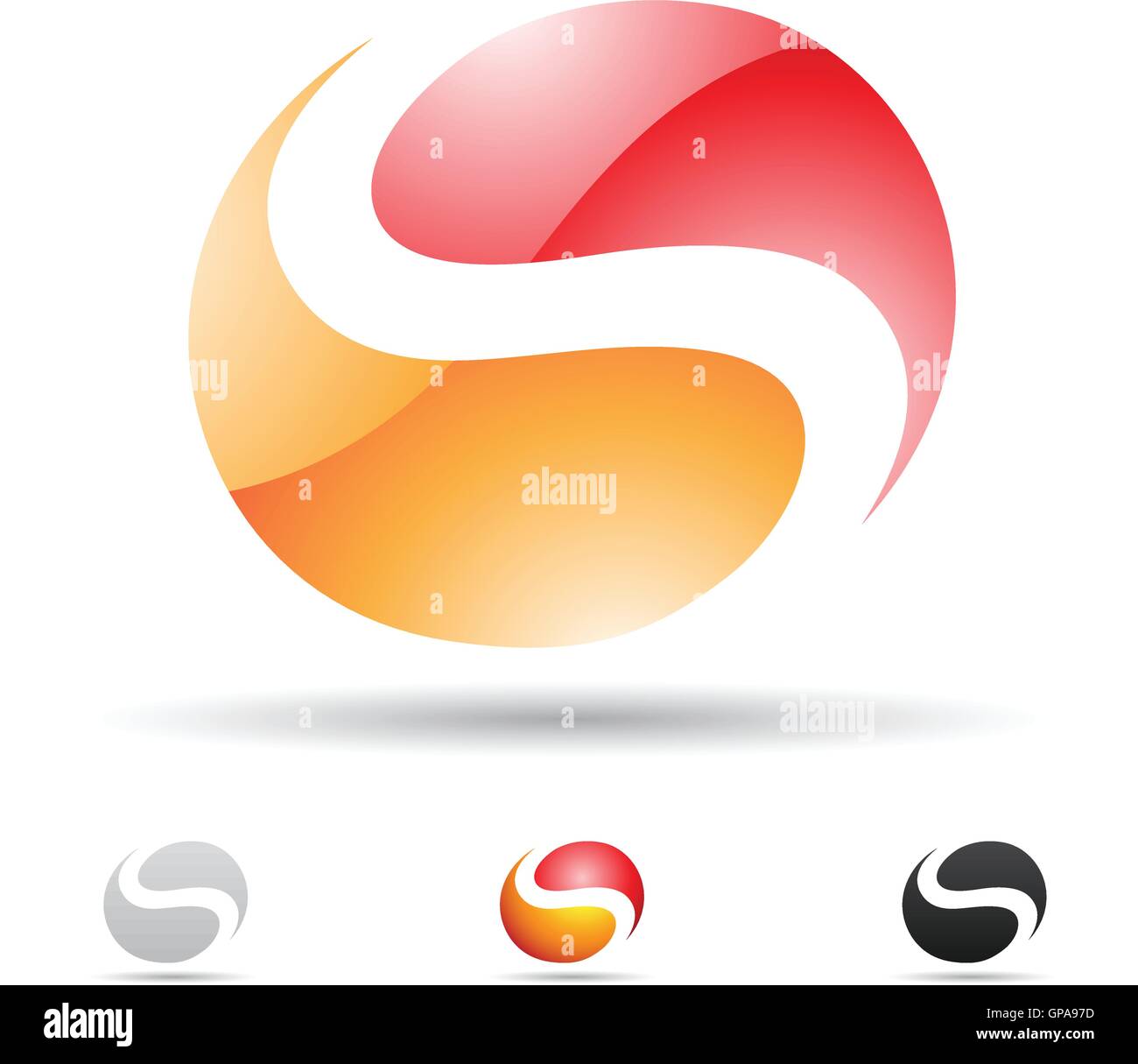 Vector illustration of abstract icons based on the letter S Stock ...