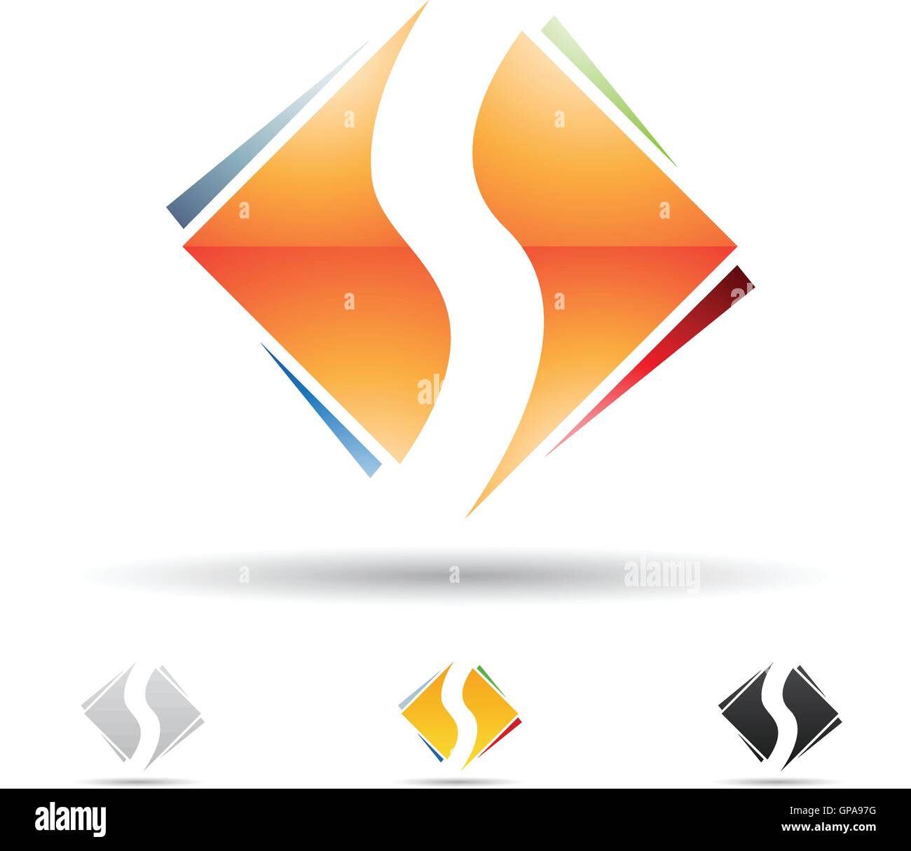 Vector illustration of abstract icons based on the letter S Stock ...