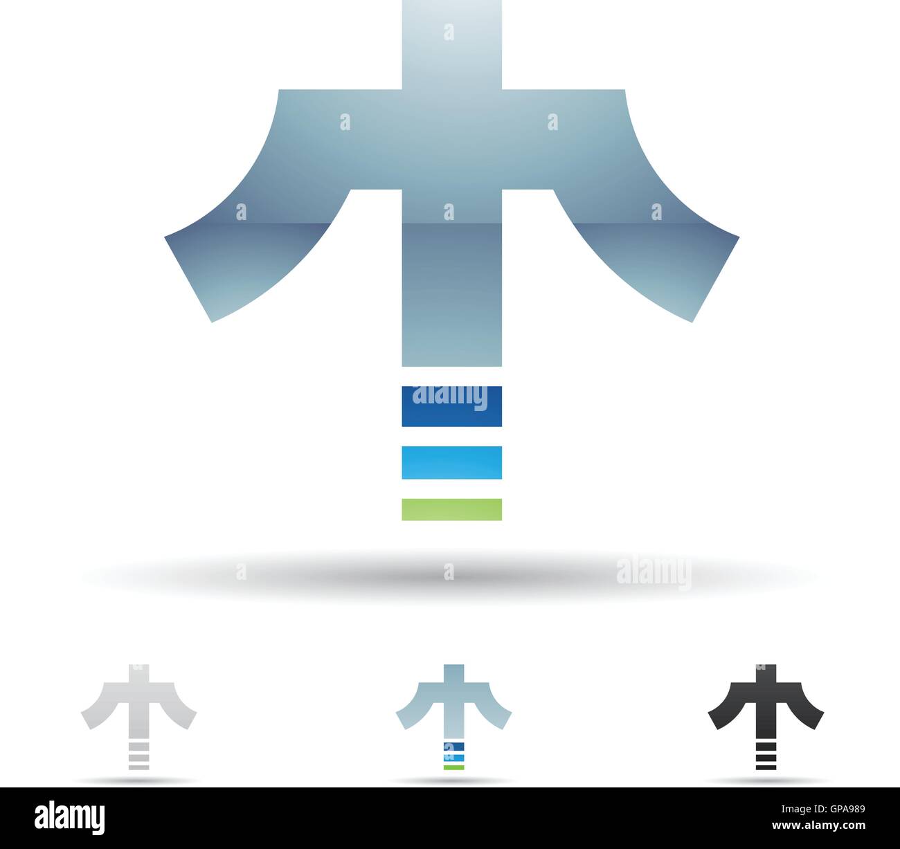Vector illustration of abstract icons based on the letter T Stock ...
