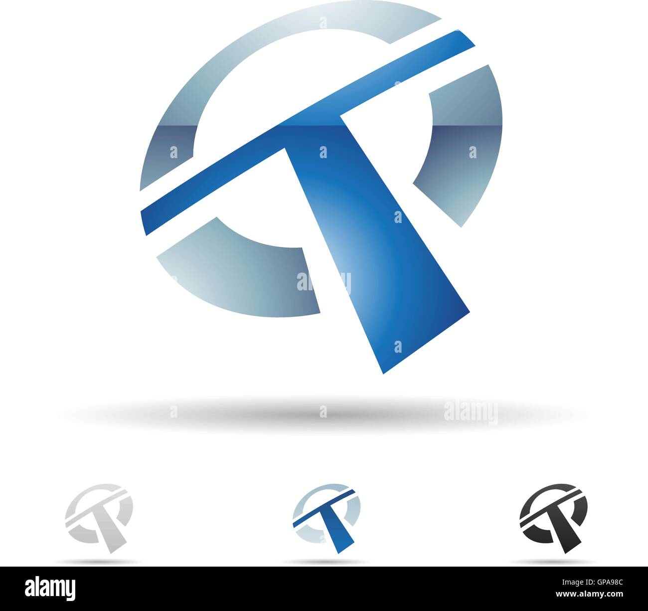 Vector illustration of abstract icons based on the letter T Stock ...