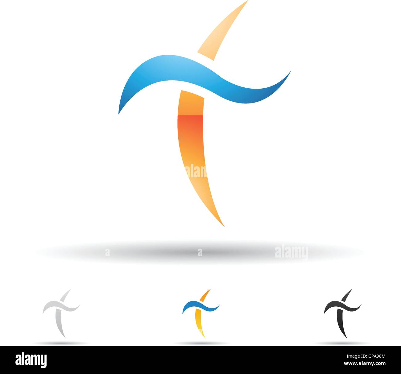 Vector illustration of abstract icons based on the letter T Stock ...