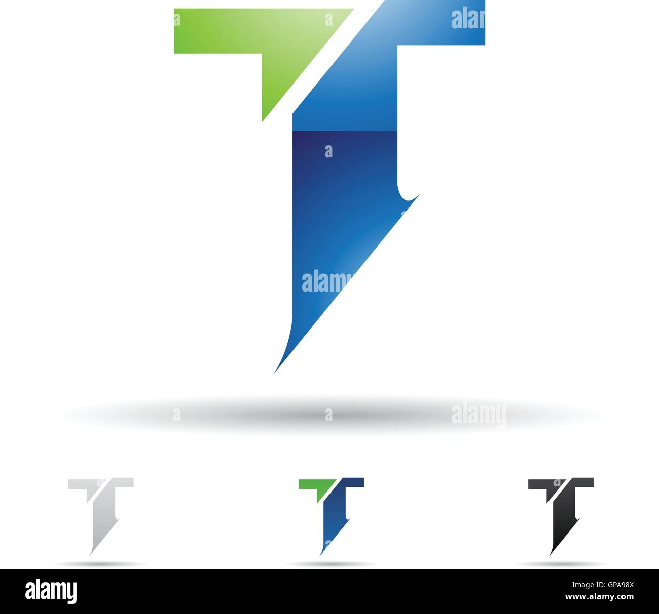 Vector illustration of abstract icons based on the letter T Stock ...