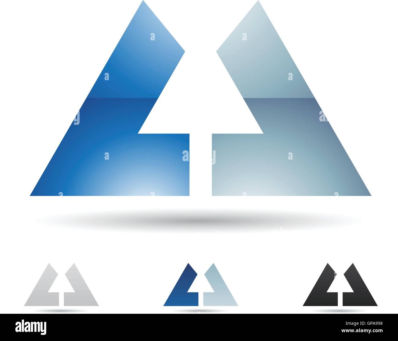 Vector illustration of abstract icons based on the letter U Stock ...