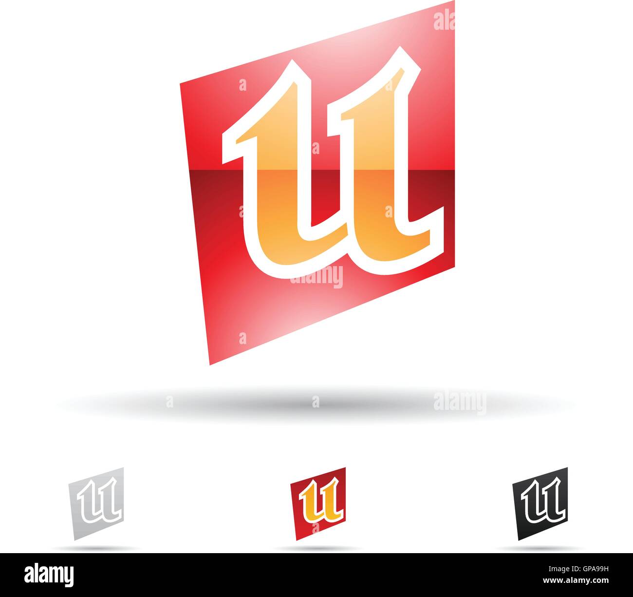 Vector illustration of abstract icons based on the letter U Stock ...