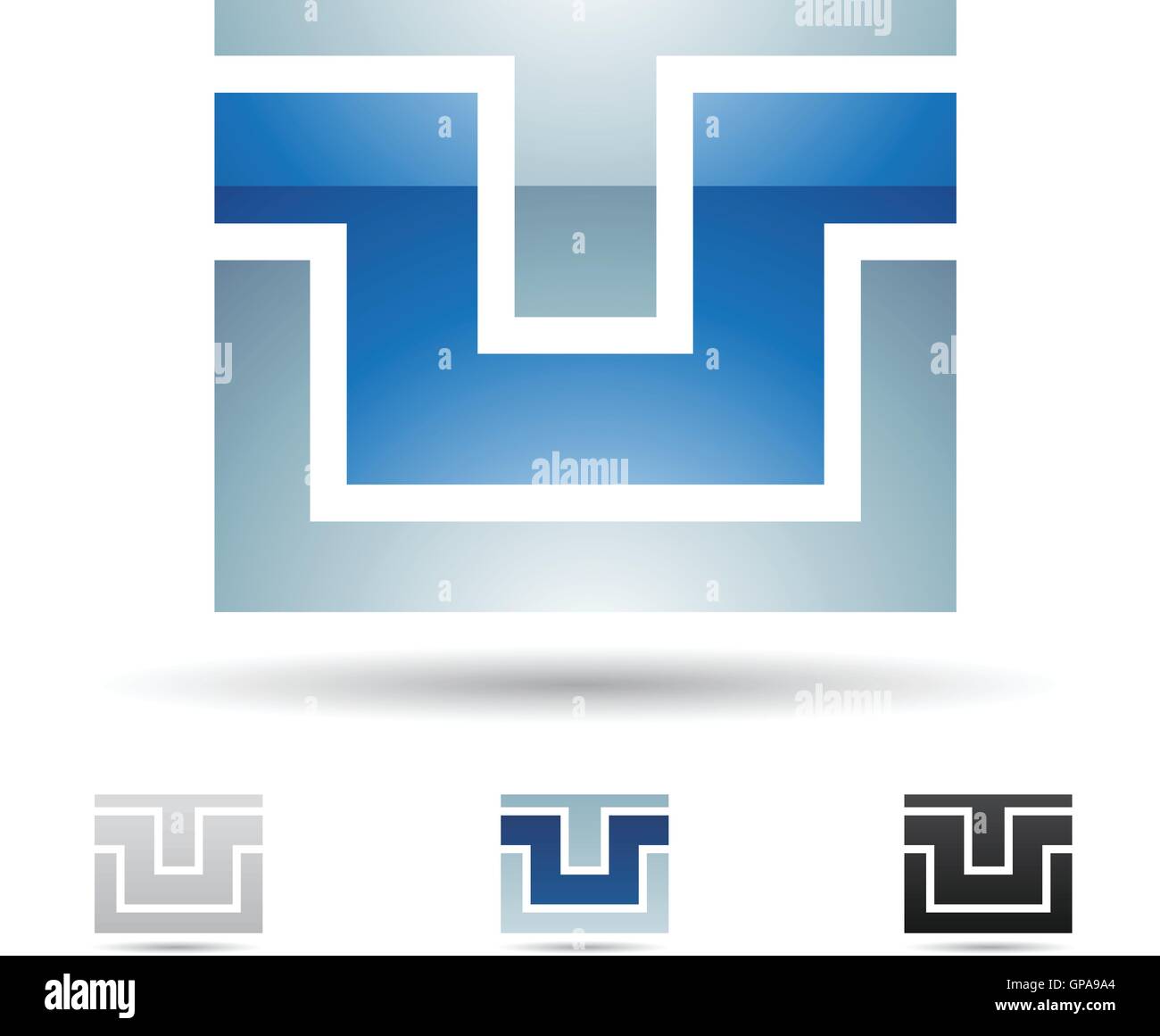 Vector illustration of abstract icons based on the letter U Stock ...