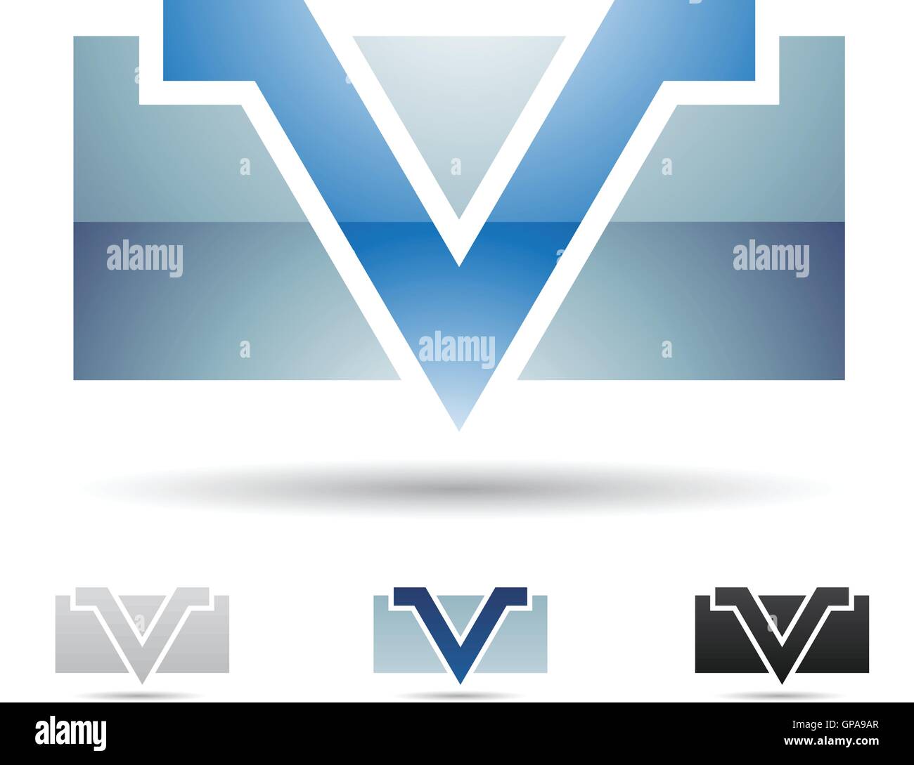 Vector illustration of abstract icons based on the letter V Stock ...