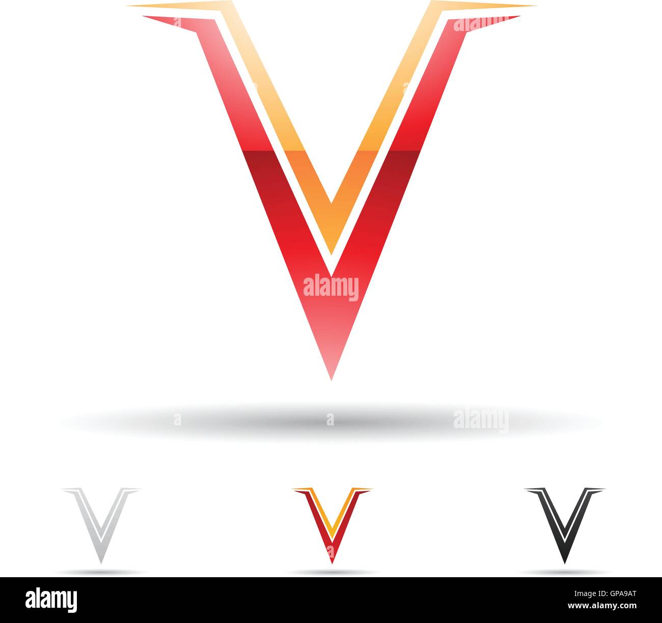 Vector illustration of abstract icons based on the letter V Stock ...